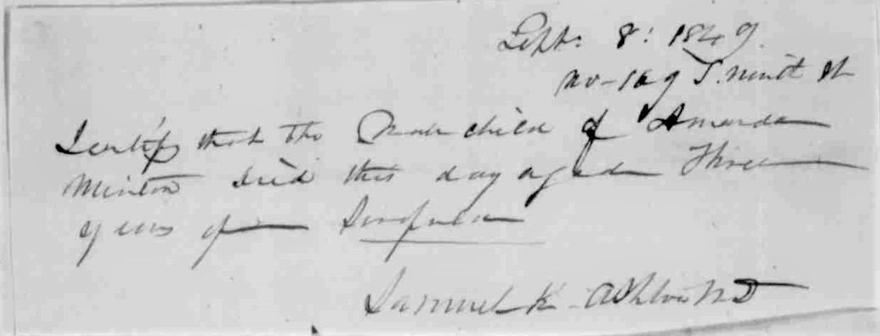 The three-year-old son of Amanda and Moses Minton died this date ...